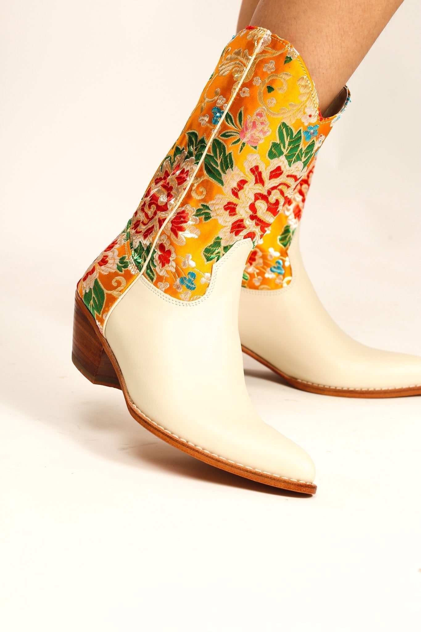 SELINA WESTERN CHINESE SILK BOOTS - MOMO NEW YORK - sustainable fashion ...